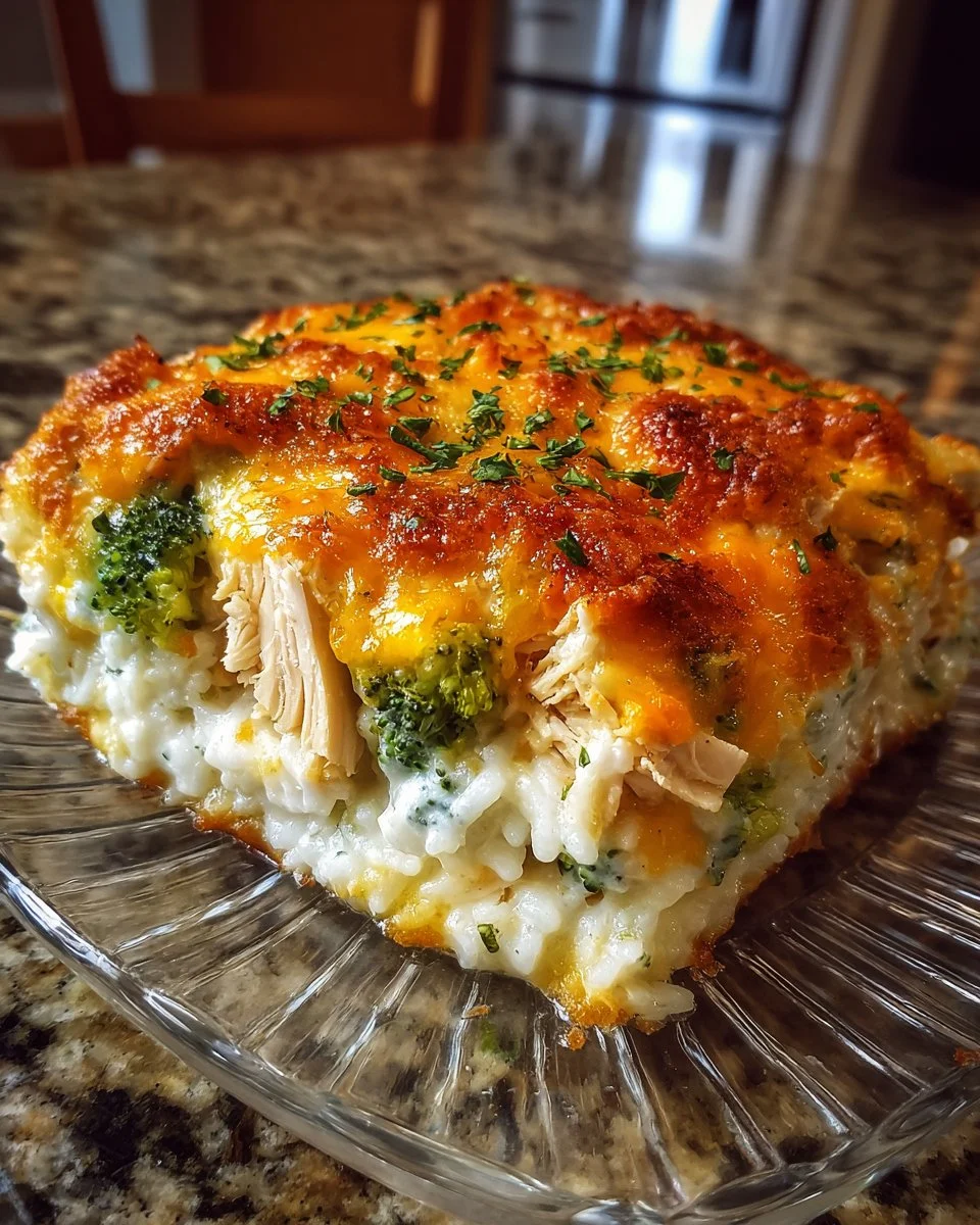 Broccoli, Rice, Cheese, and Chicken Casserole