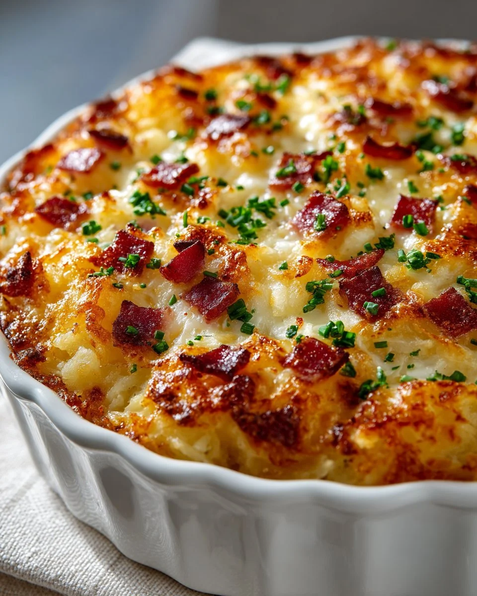 Cheesy Ham and Hashbrown Casserole
