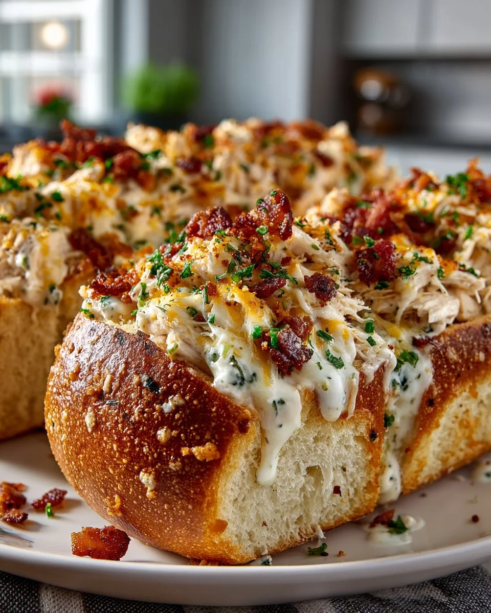 Chicken Bacon Ranch Stuffed Bread