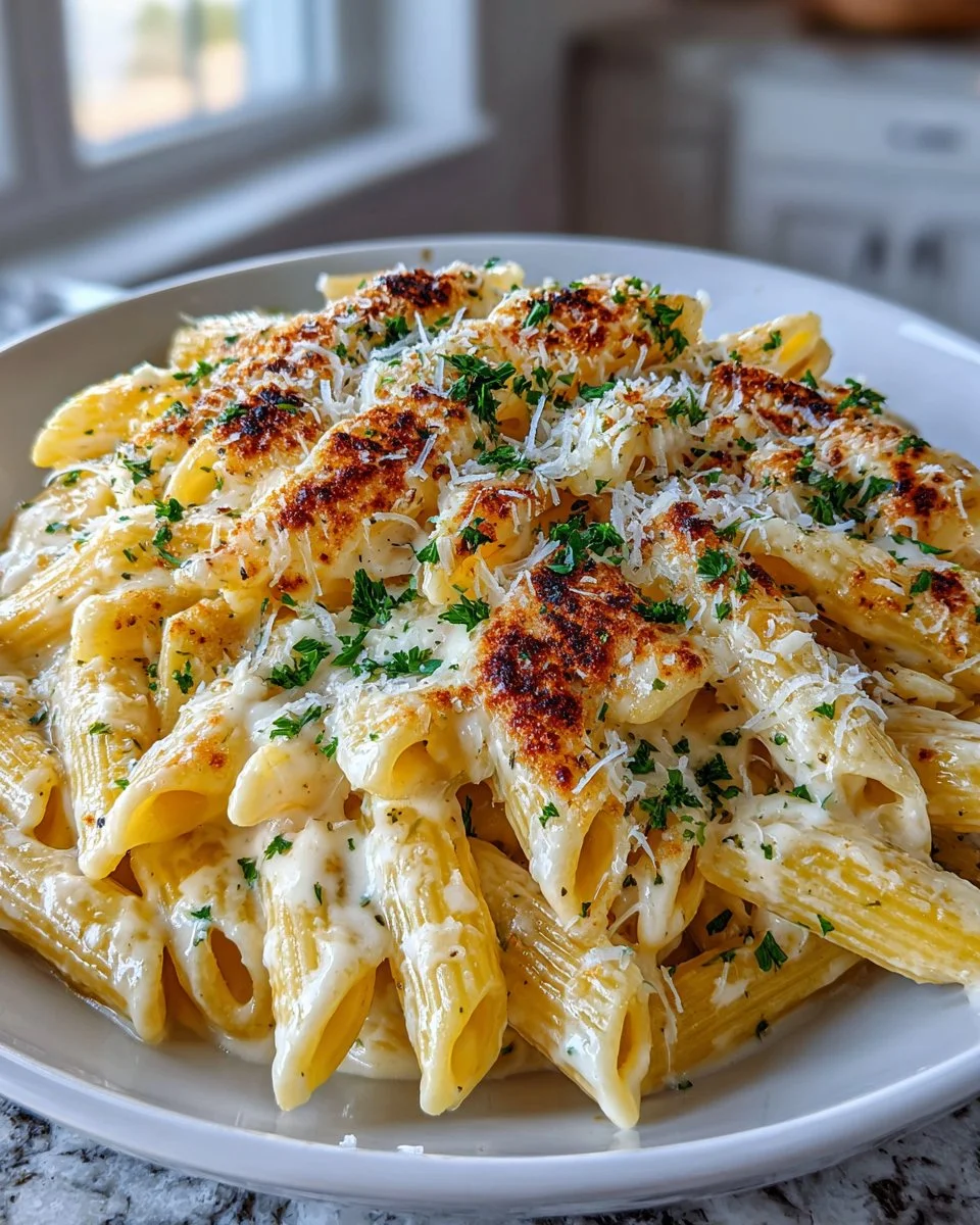 Creamy Garlic Parmesan Penne Pasta