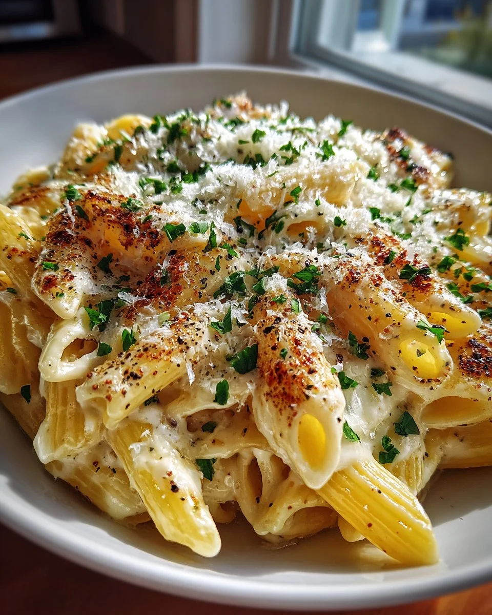Creamy Garlic Parmesan Penne Pasta