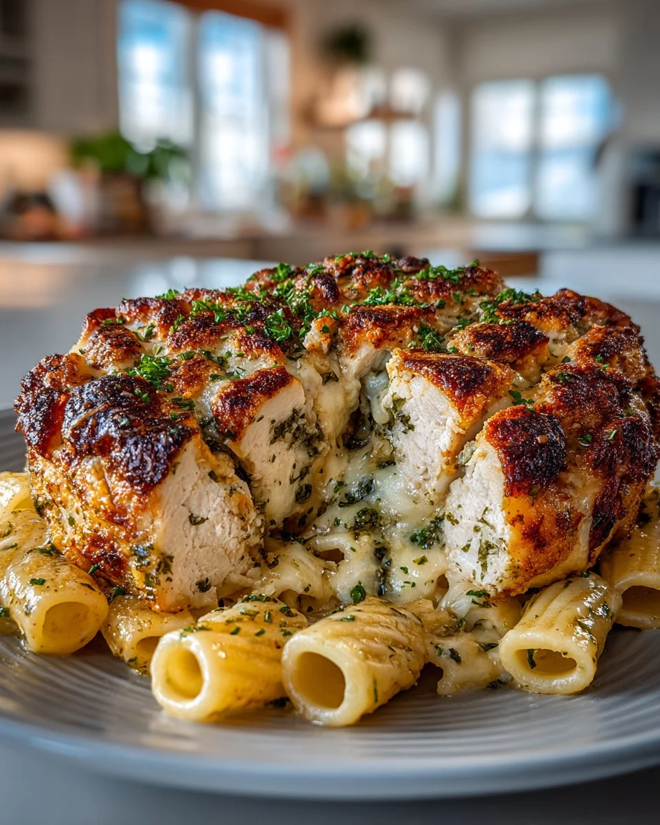 Garlic Butter Chicken with Rigatoni and Parmesan