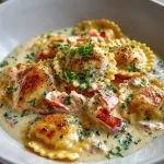 Lobster Ravioli in a Champagne Cream Sauce
