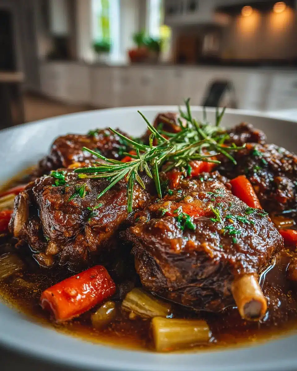 Slow Cooker Braised Lamb Shanks Fall Off The Bone