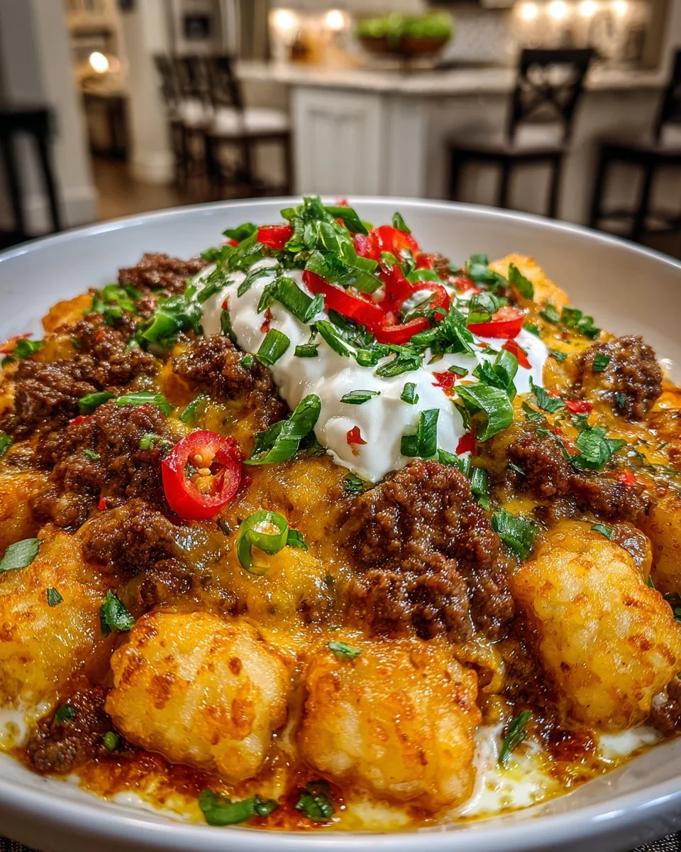Tater Tot Casserole with Ground Beef