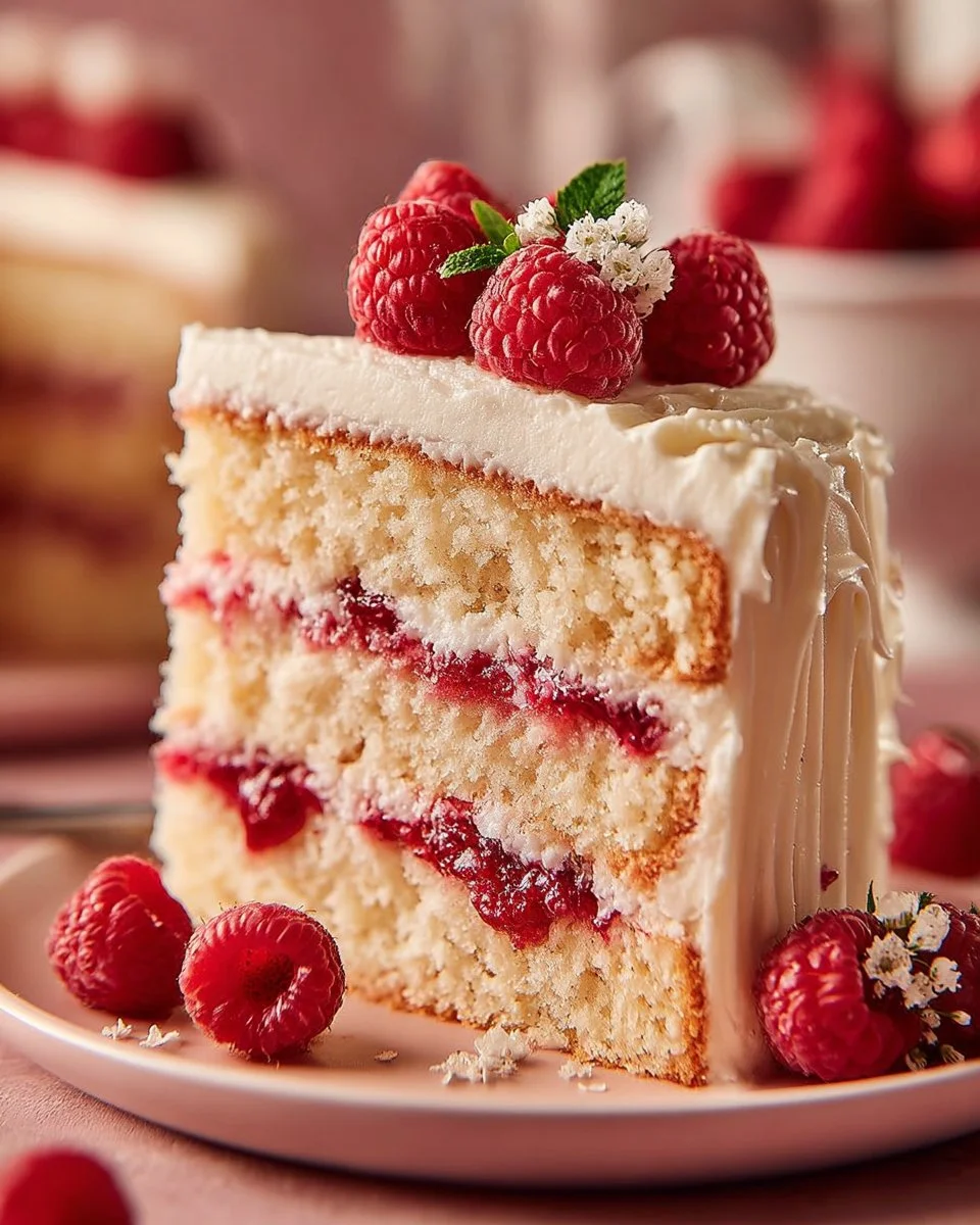 White Chocolate Raspberry Cake