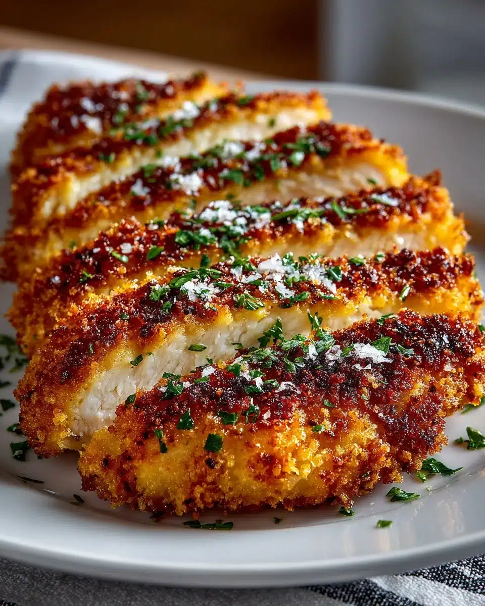 Crispy Parmesan Crusted Chicken Breast