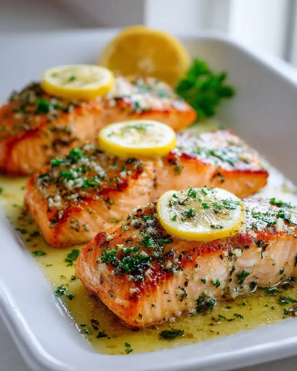 Garlic Butter Baked Salmon Fillets