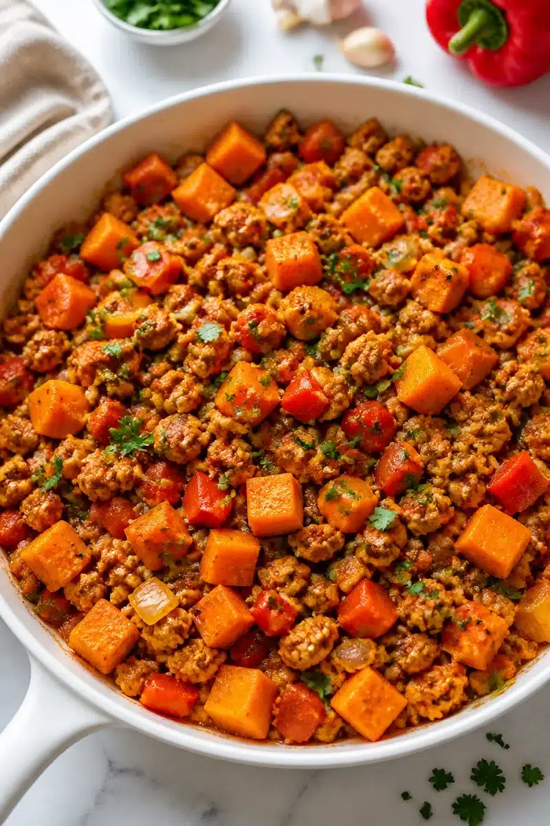 One Pan Sweet Potato And Ground Turkey Recipes